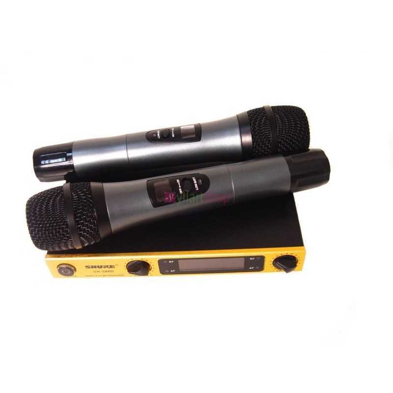 Microphone sans fil portable Shure SH-588D,avec deux microphones
