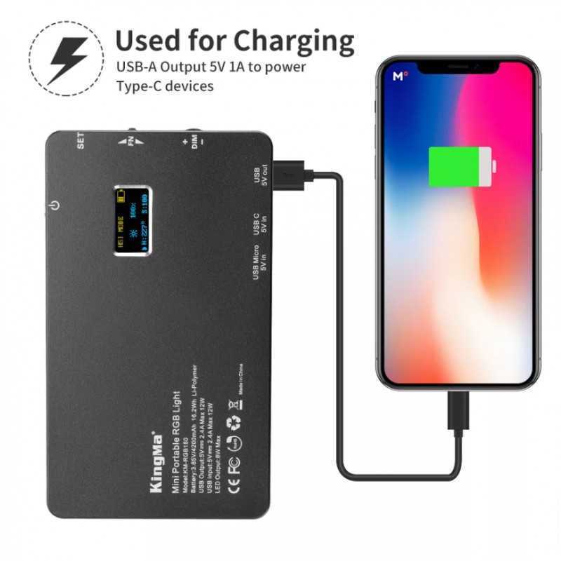 Mini éclairage LED rvb polychrome, batterie intégrée, pour la photographie