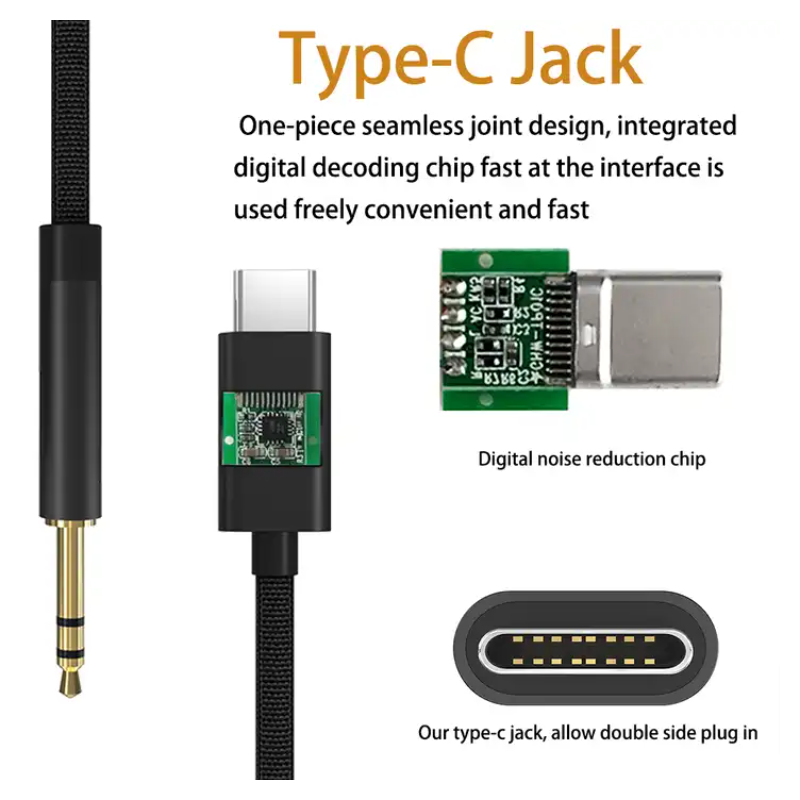 Câble adaptateur USB Type C vers jack 3.5mm pour Smartphone ou Voiture ...