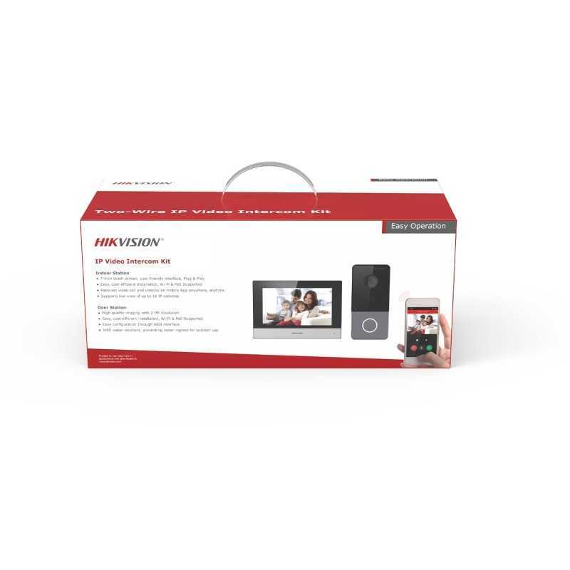 Kit d'interphone vidéo IP Hikvision DS-KIS604-S(B)