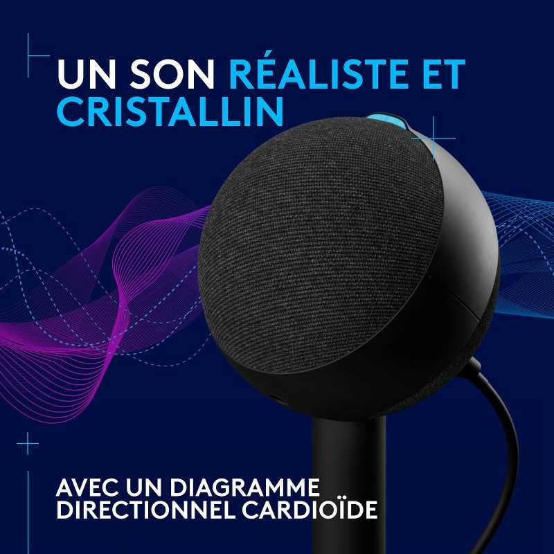 Microphone Logitech G Yeti Orb (Noir) cardioïde - USB - rétroéclairage RGB