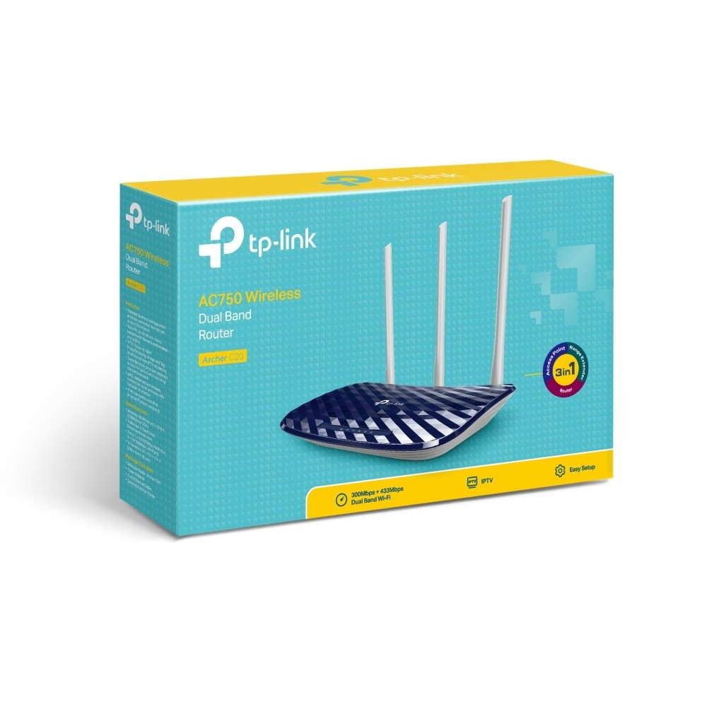 Routeur Wi-Fi TP-Link Archer C20 | Dual Band AC750 | 4 Ports LAN | Haut ...