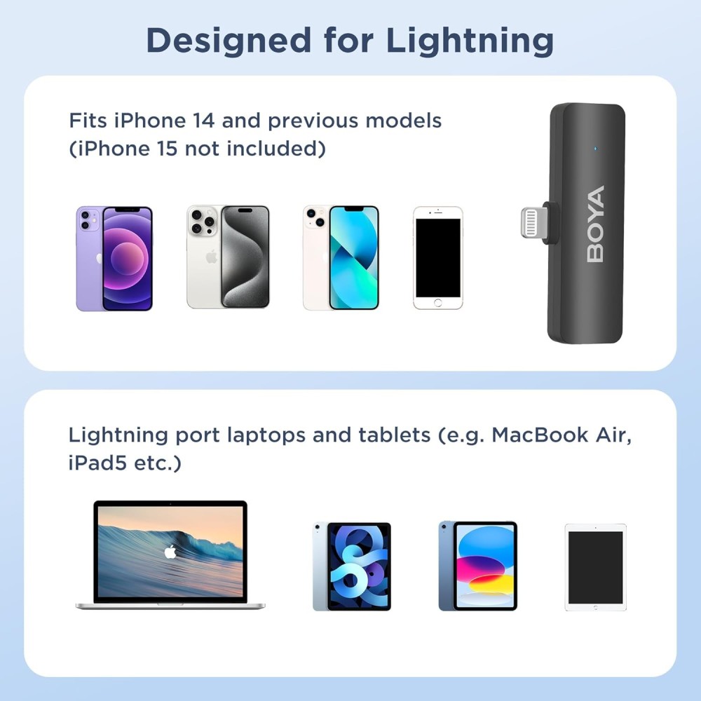 Micro Cravate Sans Fil 4 Canaux pour iPhone/iPad | Boya BY-V4D ...